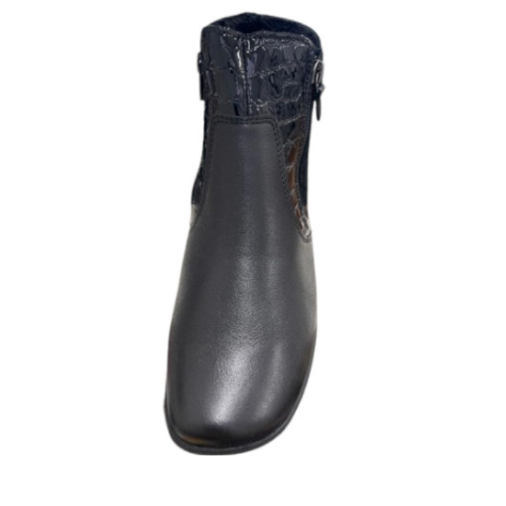 Aco Comfort Acwell Black Leather/Croc – Bayside Shoe Warehouse